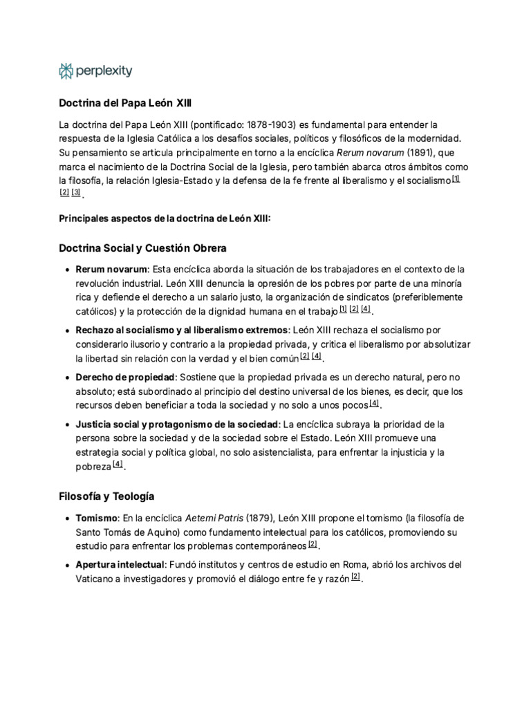 Doctrina Social de León XIII | PDF | Doctrina social católica ...
