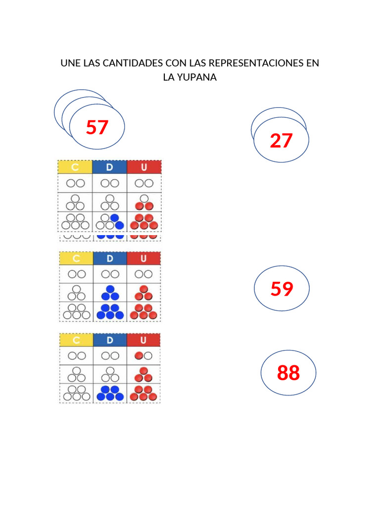 Une Las Cantidades Con Las Representaciones en La Yupana | PDF