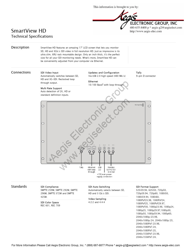 DR4 Blackmagic SmartView HD | PDF | High Definition Television | Computer Engineering