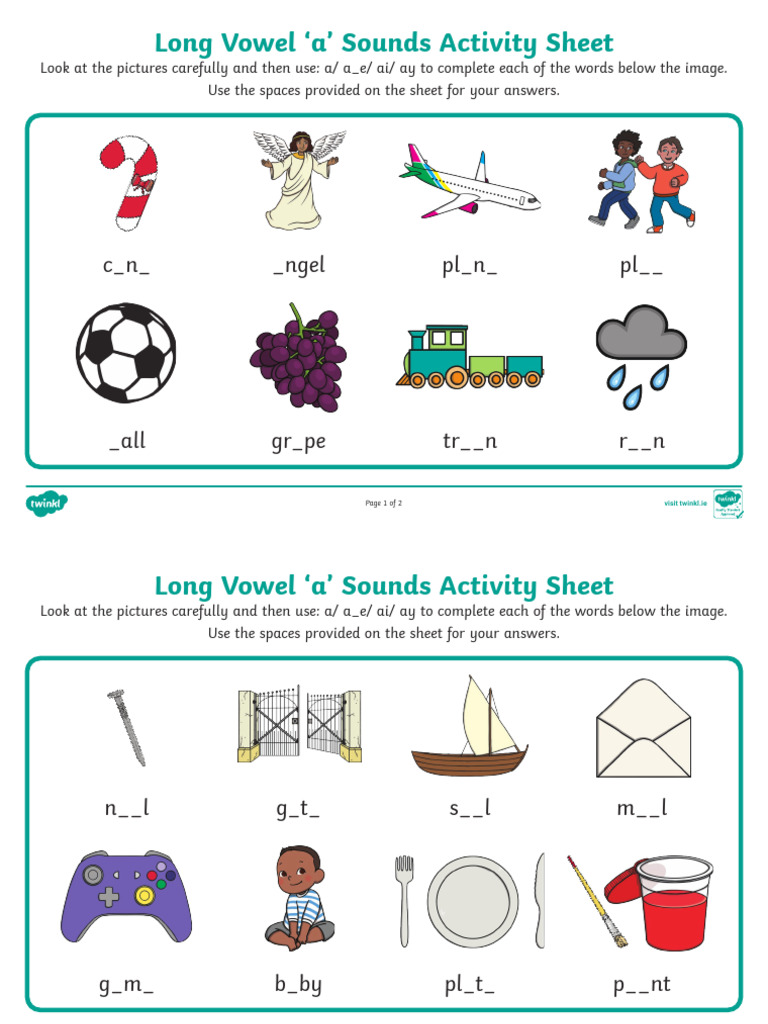 Roi Eng 1659957356 Long Vowel A Sound Activity Sheet Ver 3 | PDF
