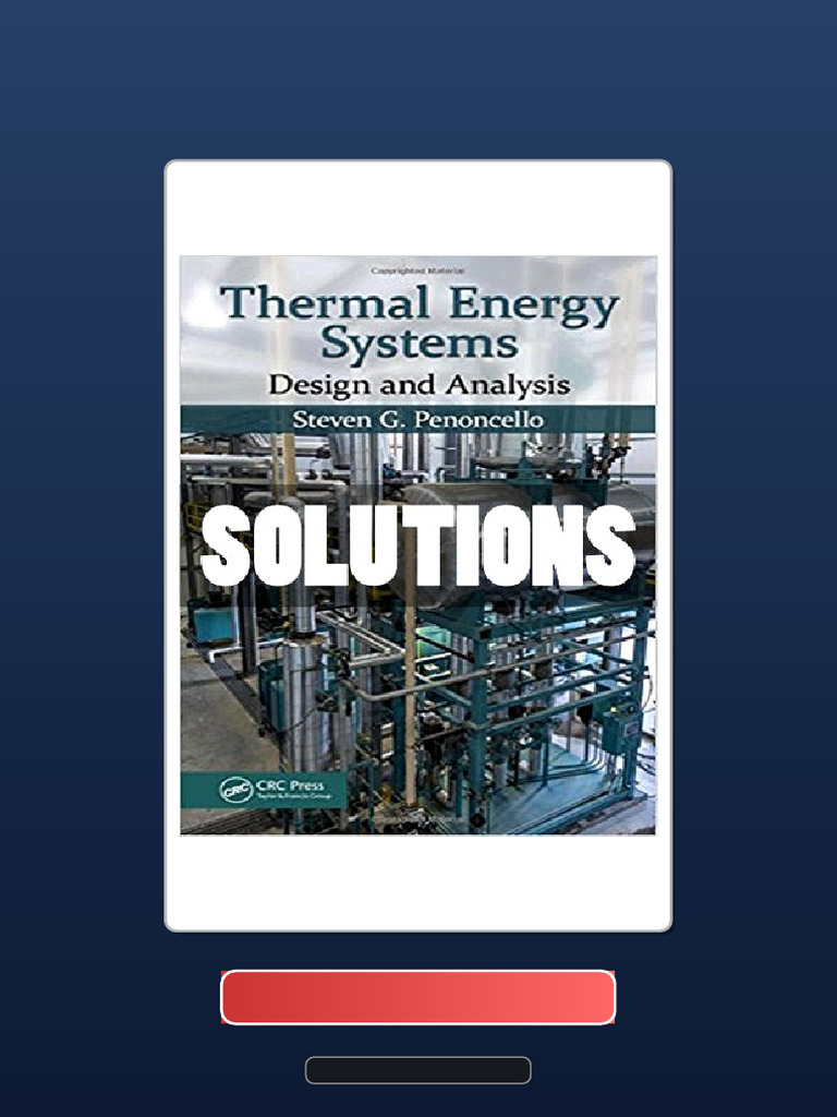 Thermal Energy Systems Design and Analysis 1st Edition Penoncello Ebook ...