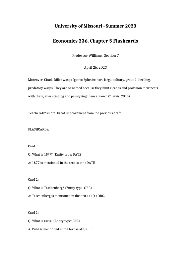 Economics 236 Flashcards Overview | PDF