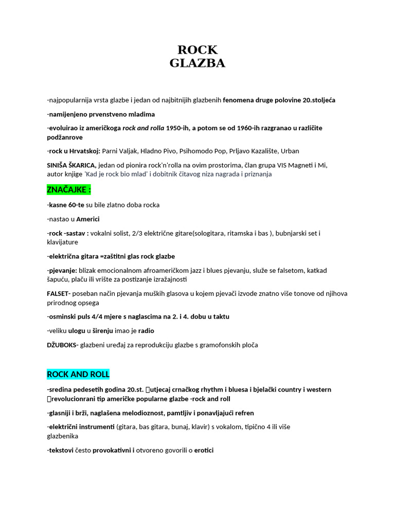 Rock Glazba | PDF