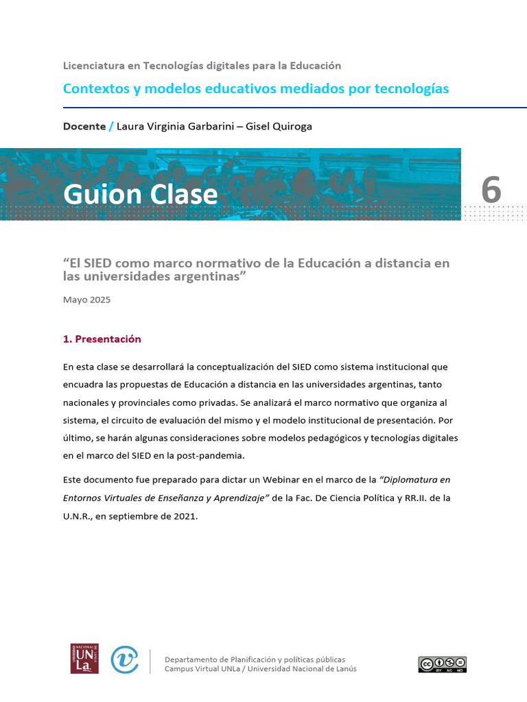 Sied Clase6 2025 Cym | PDF | Evaluación | Enseñando