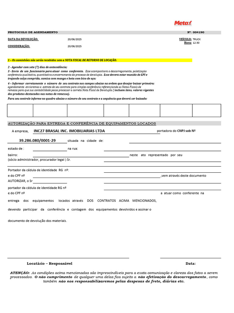 Protocolo de Agendamento (1) | PDF