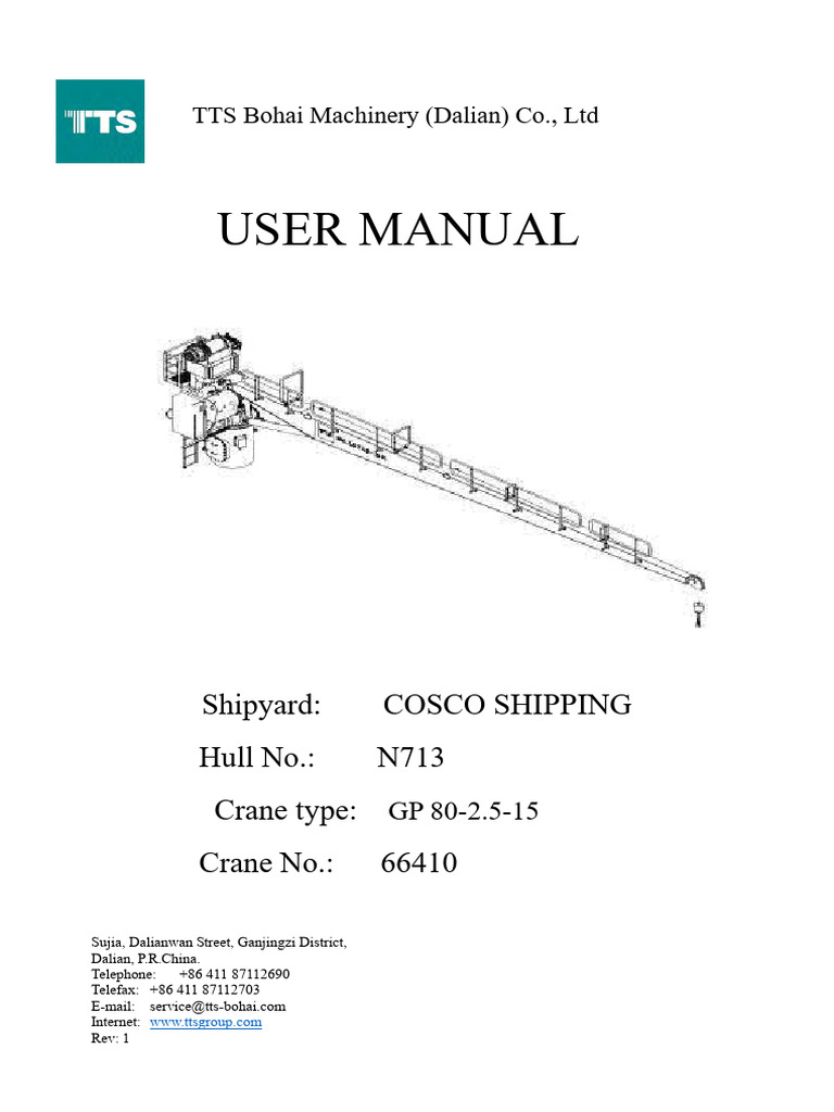 TTS - Store Crane Fore - GP 80-25-15 - User Manual | PDF | Crane ...