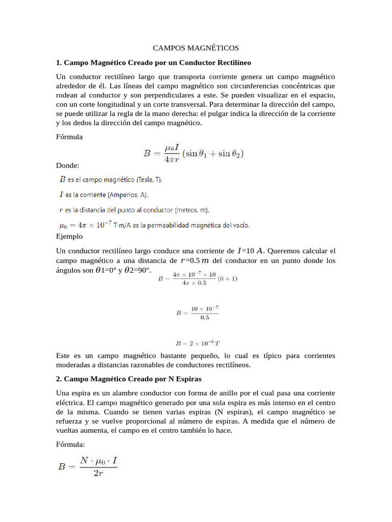 Campos Magneticos | PDF | Campo magnético | Corriente eléctrica