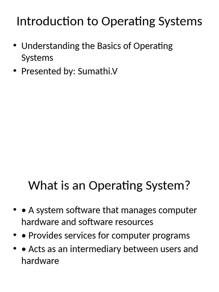 Introduction To Operating Systems | PDF