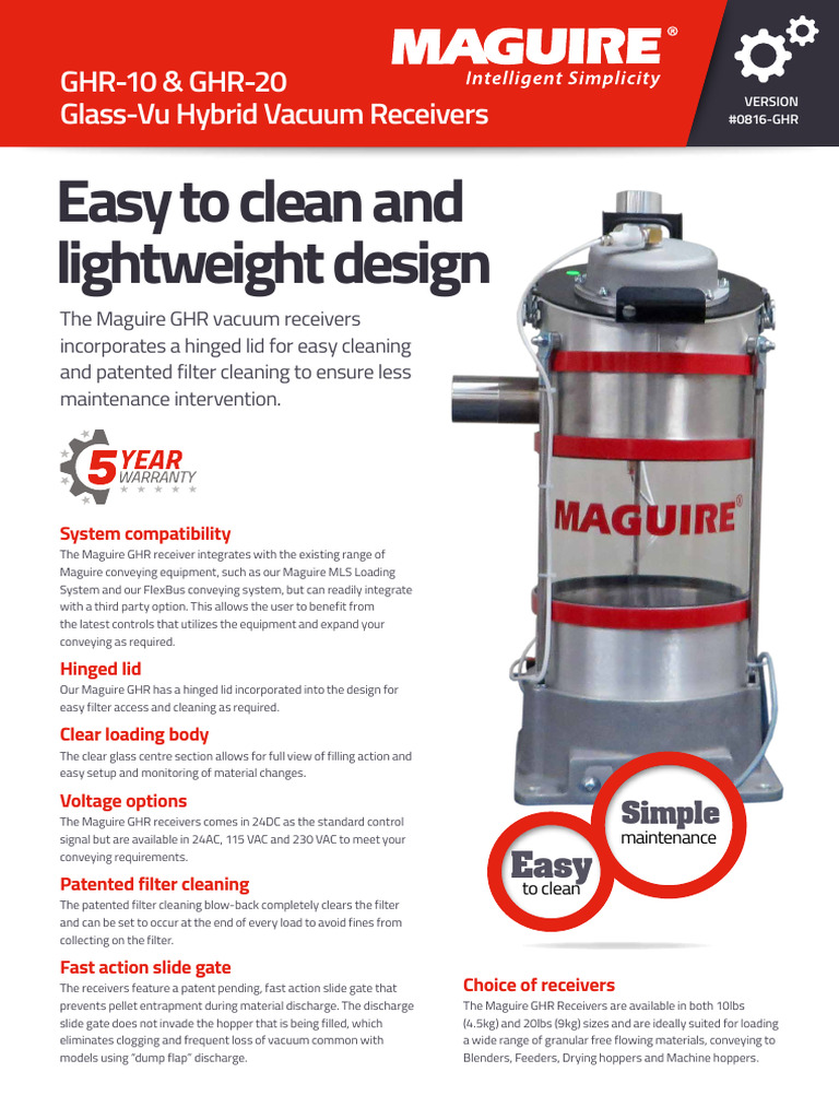 Maguire GHR Vacuum Receivers Overview | PDF | Manufactured Goods