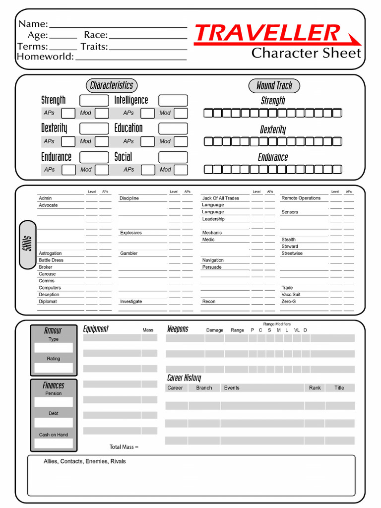 Editable Character Sheet (Custom) | PDF