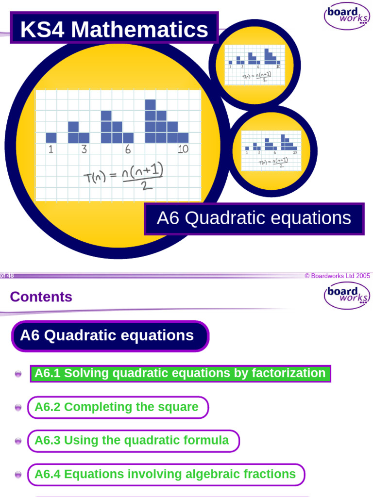 A6 Quadratic Equations | PDF | Quadratic Equation | Factorization
