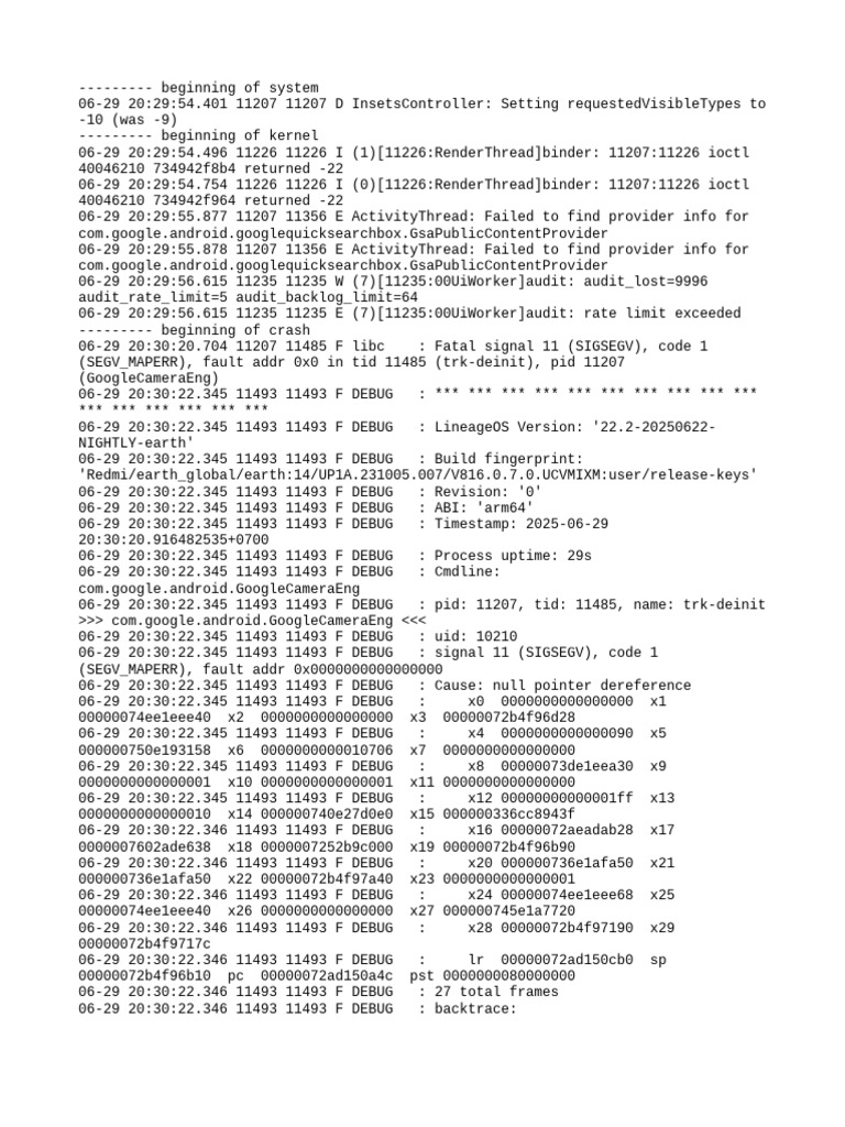 Google Camera Eng Crash Report | PDF | Computer Science | Software ...