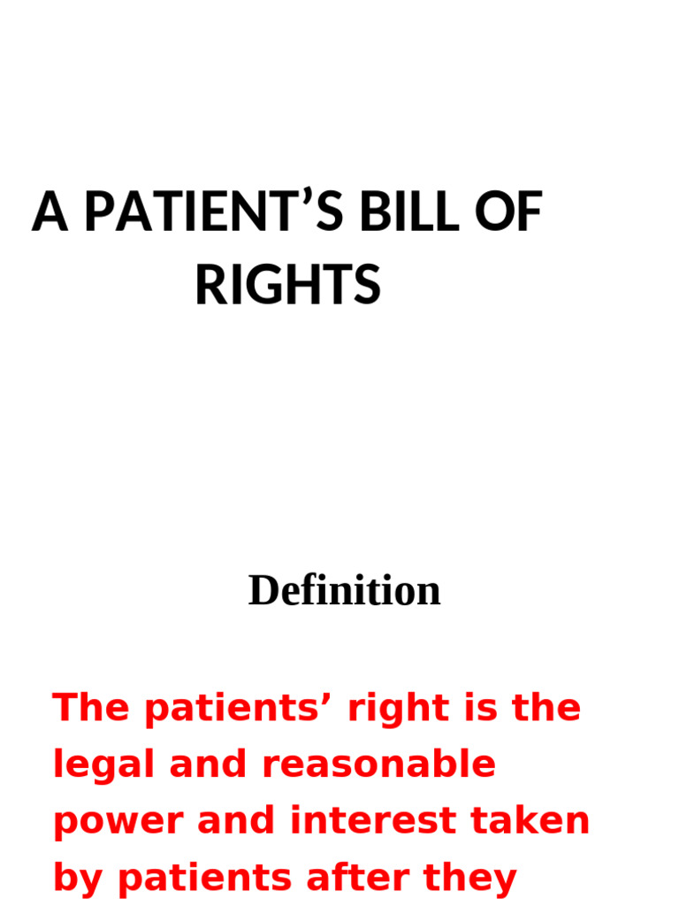 A Patient's Bill of Rights | PDF | Patient | Hospital