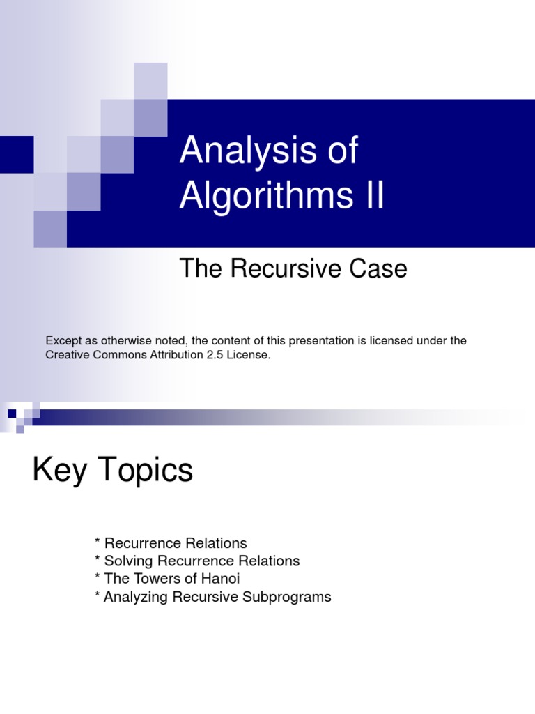 Analysis of Algorithms II: The Recursive Case | PDF | Recursion | Recurrence Relation