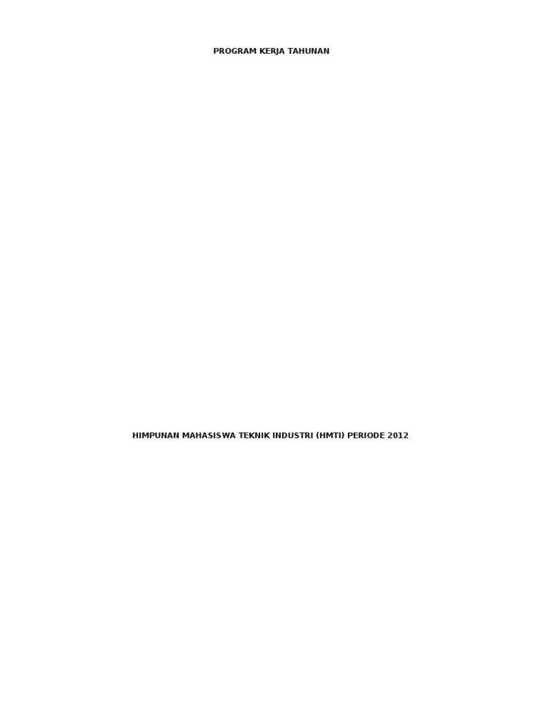 Program Kerja Hmti 2012 | PDF