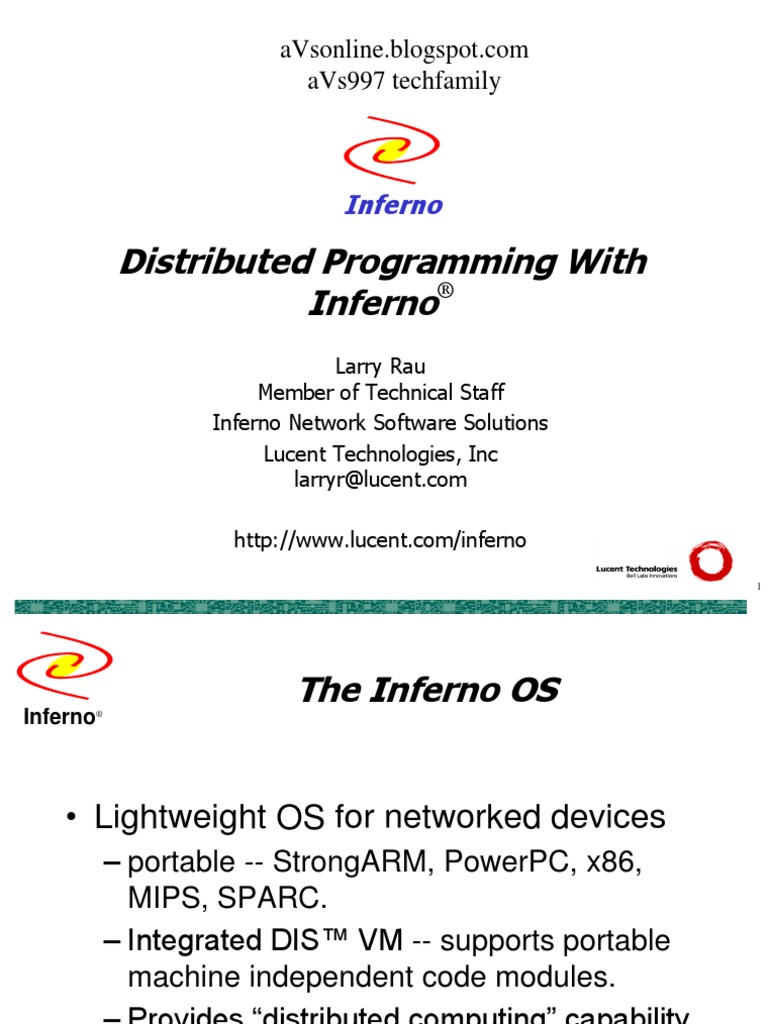 Distributed Programming With Inferno: Avs997 Techfamily | PDF | File System | Namespace