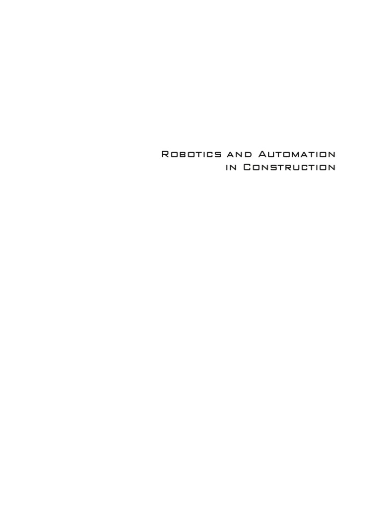 Robotics and Automation in Construction | PDF | Virtual Reality ...