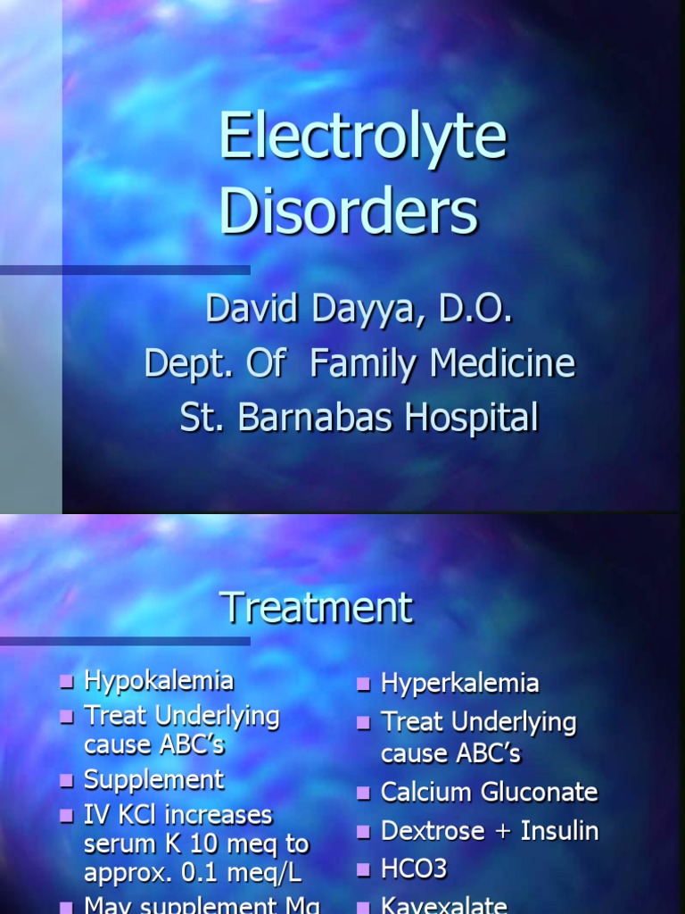 An In-Depth Review of Electrolyte Disorders: Causes, Symptoms ...