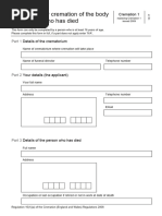 Exhumation License Application Form | PDF | Burial | Cremation