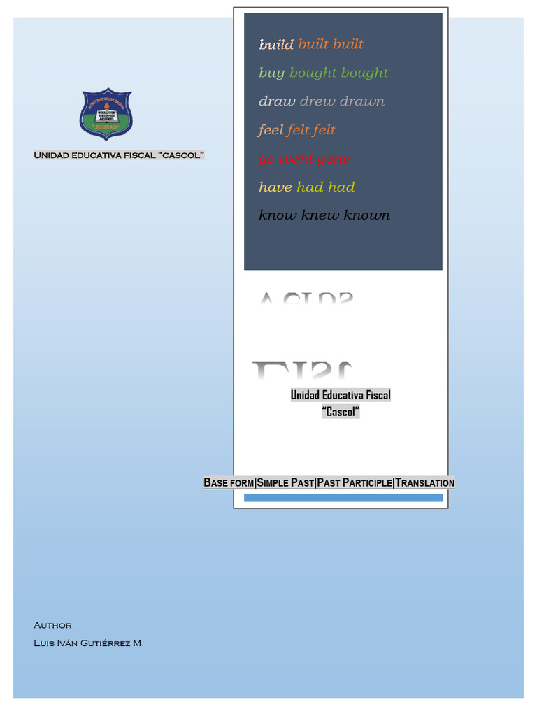 Regular and Irregular Verbs List | PDF | Grammar | Semantic Units