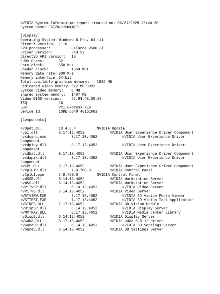 NVIDIA System Information 06-21-2025 23-44-30 | PDF