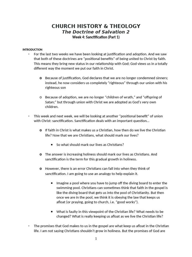 Sanctification Introduction | PDF | Justification (Theology) | Holiness Movement
