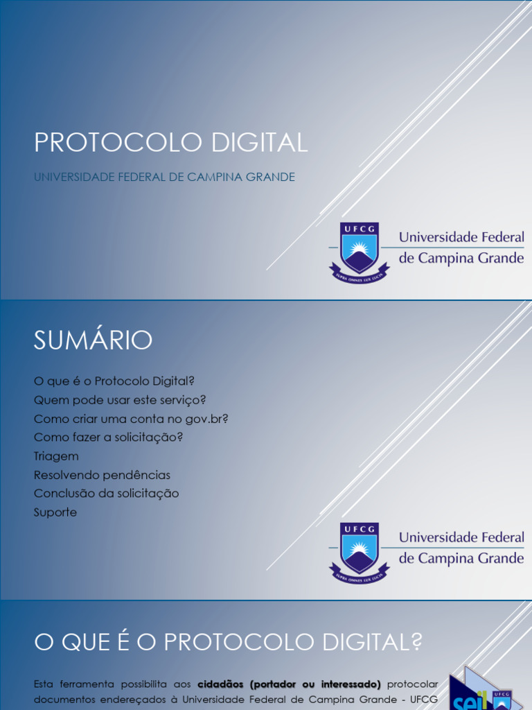 Protocolo Digital na UFCG: Guia Completo | PDF | Informação | Fazer login