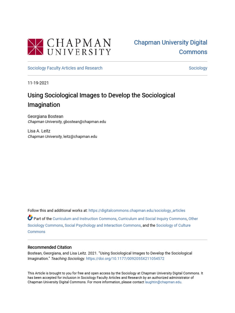 Using Sociological Images To Develop The Sociological Imagination | PDF ...