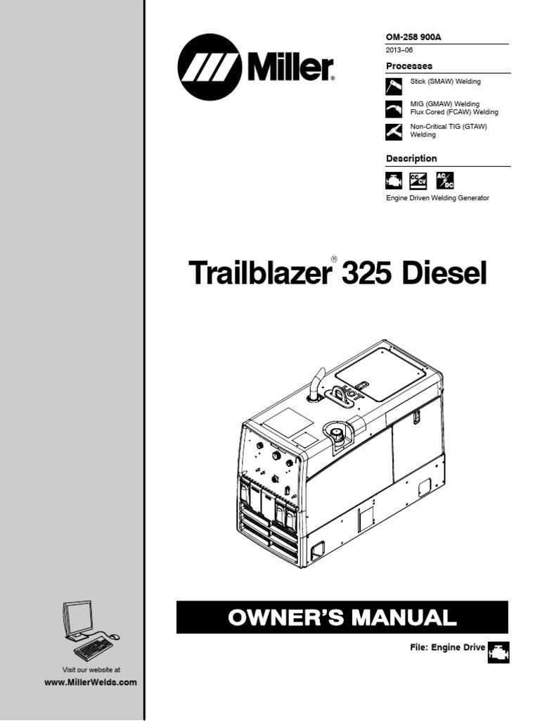 Miller Trailblazer 325 Diesel Manual | PDF | Welding | Construction