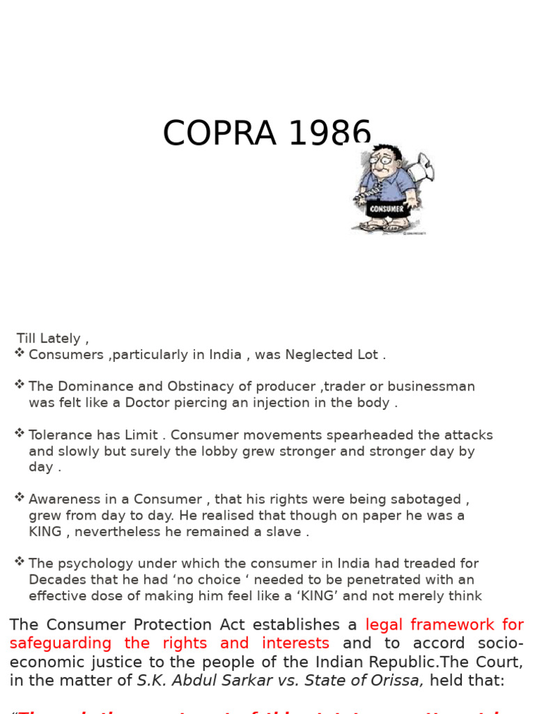 Copra 1986 Sac Ppt-1 | PDF | Consumer Protection | Goods
