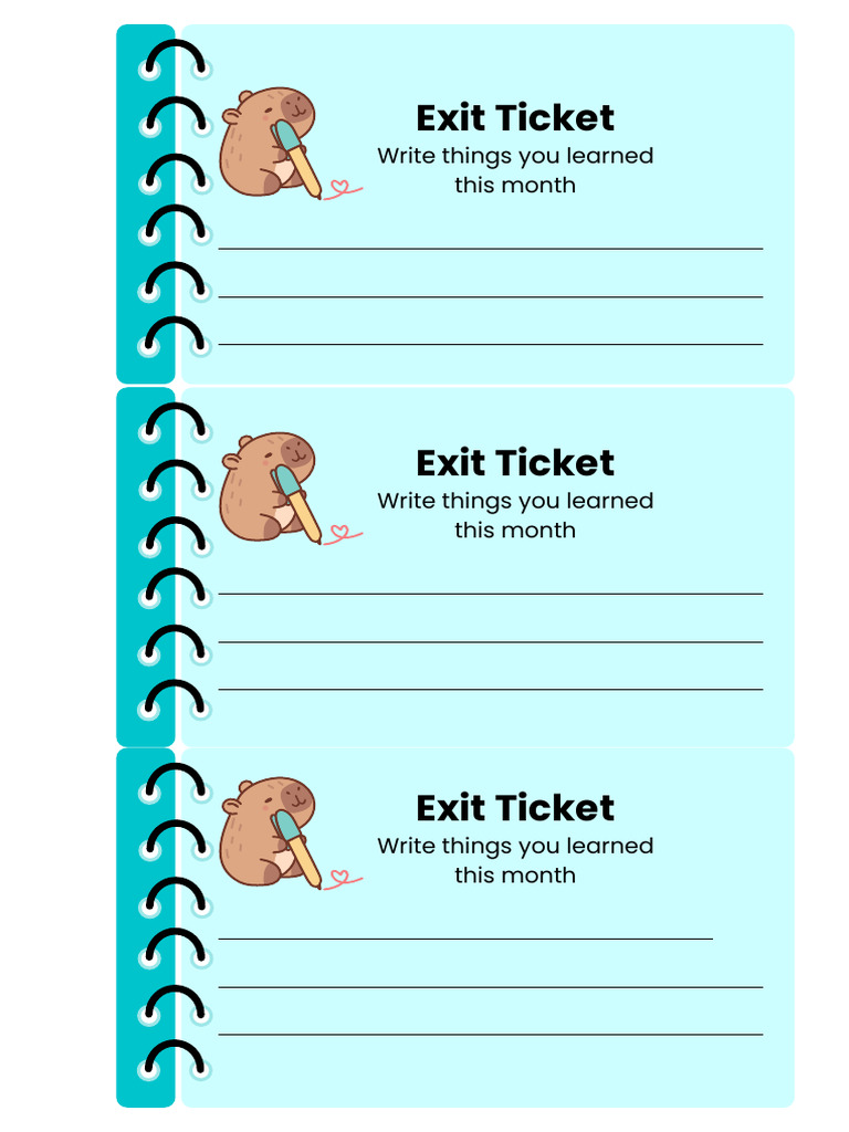 Exit Ticket Things I Learned | PDF
