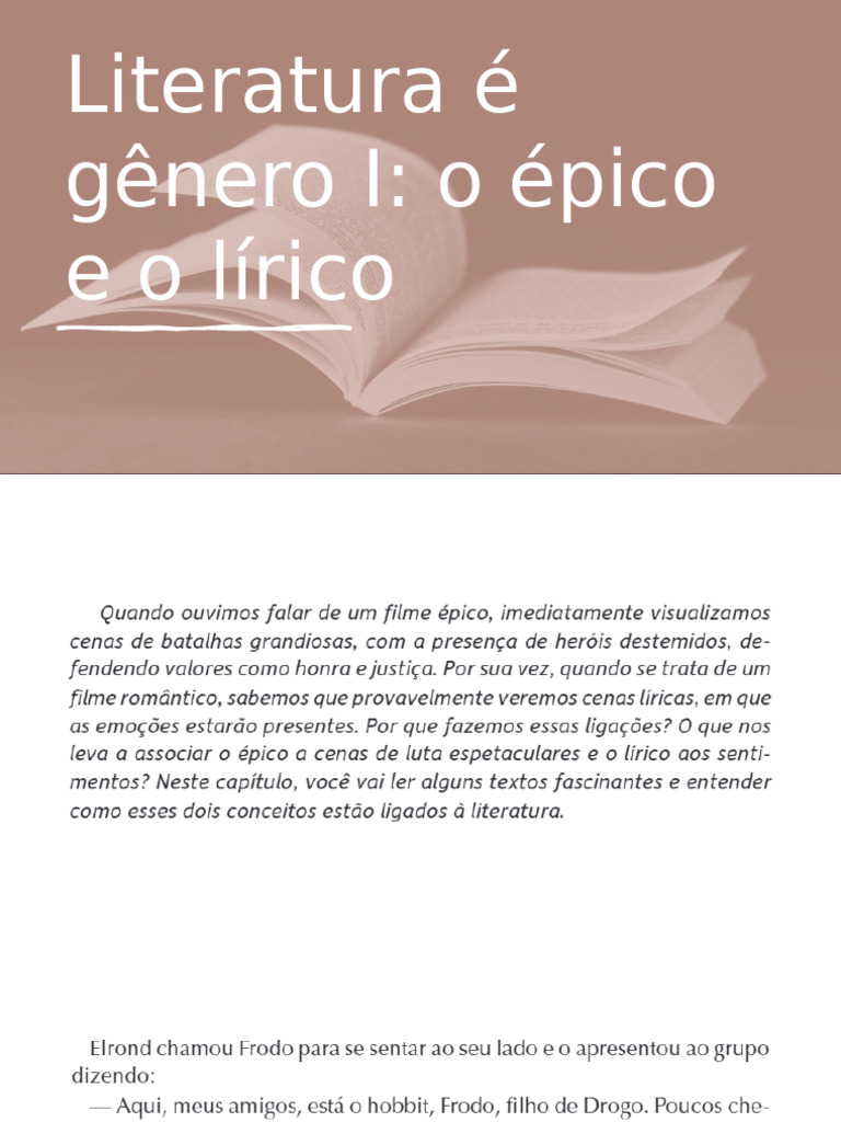 9º Ano - Literatura É Gênero - Épico e Lírico | PDF | Poesia épica | Poesia
