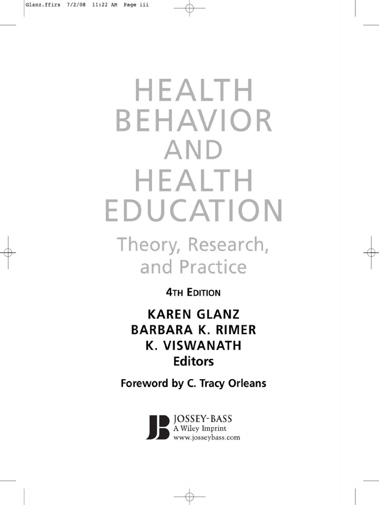 Health Behavior and Education 4th Ed. PDF | PDF | Public Health ...