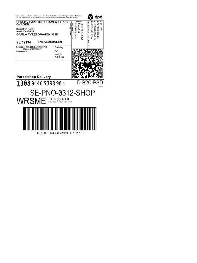 My Shipping Label | PDF