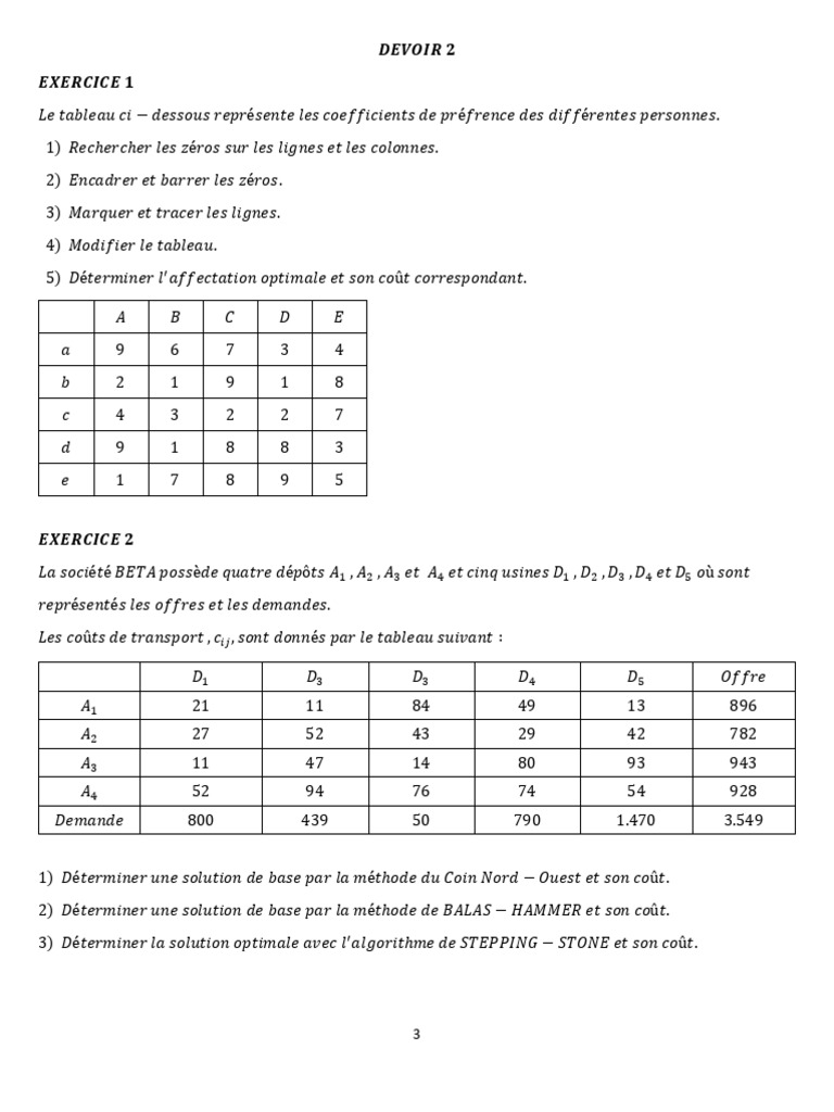 DEVOIR DE MAISON RO 1 - Partie 2 | PDF