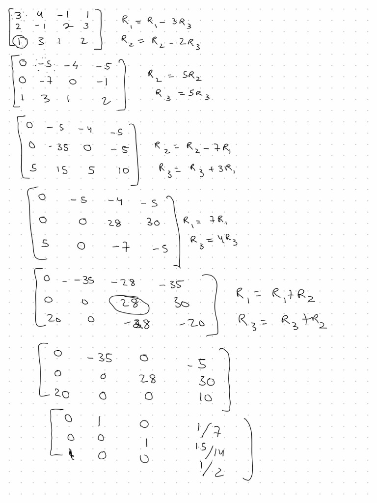 Gaussian Jordan Elimination To Get Rref | PDF