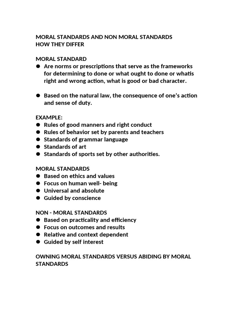 Moral Standards and Non Moral Standards | PDF | Morality | Autonomy