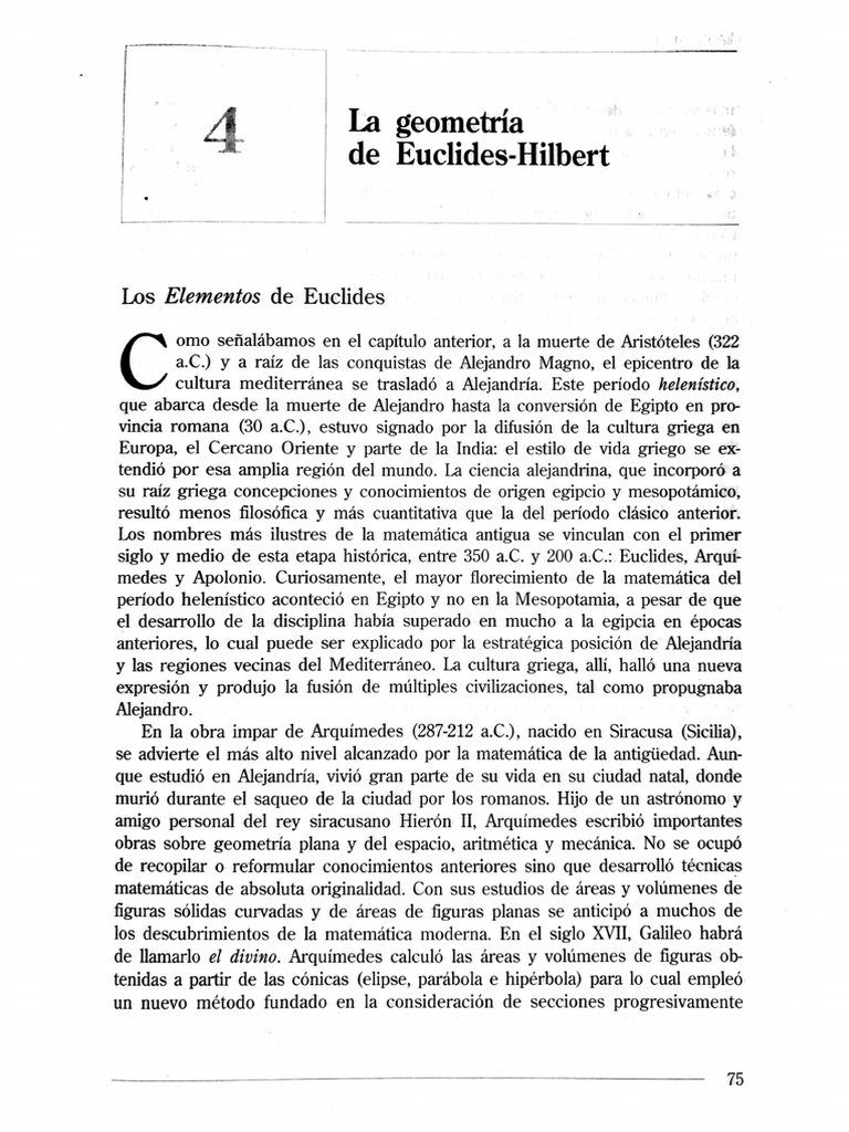 Cap 4 La Geometria de Euclides - Hilbert | PDF
