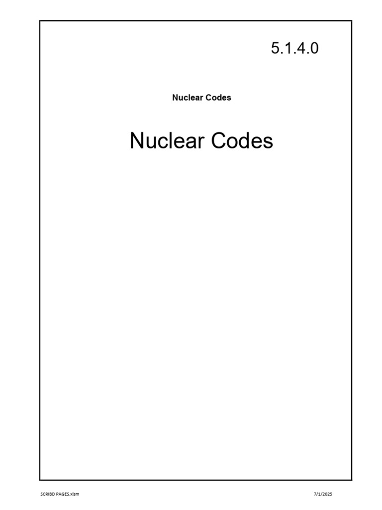 5.1.4.0 Nuclear Codes | PDF
