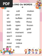 Long o Vowel Sound Word List | PDF