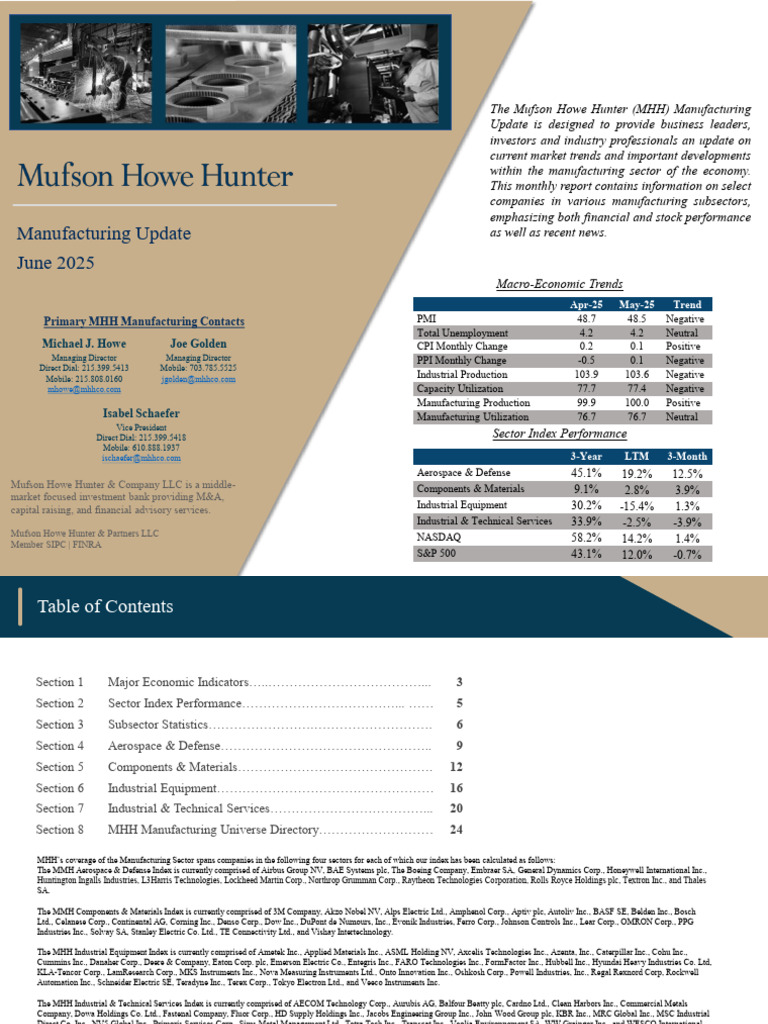 Manufacturing Update - June 2025 | PDF | Consumer Price Index