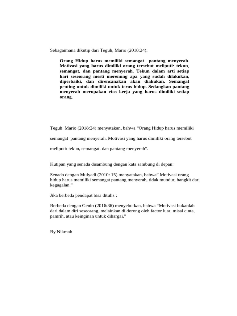 Contoh Kutipan | PDF