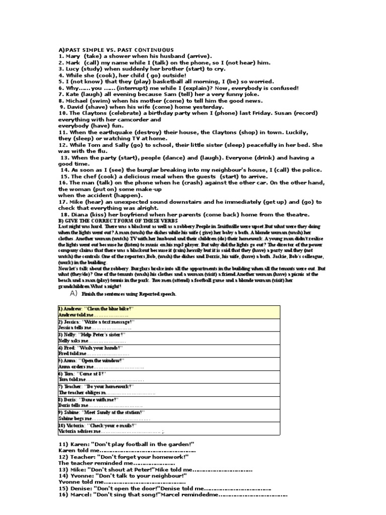 Past Cont Vs Simple Past | PDF | Leisure