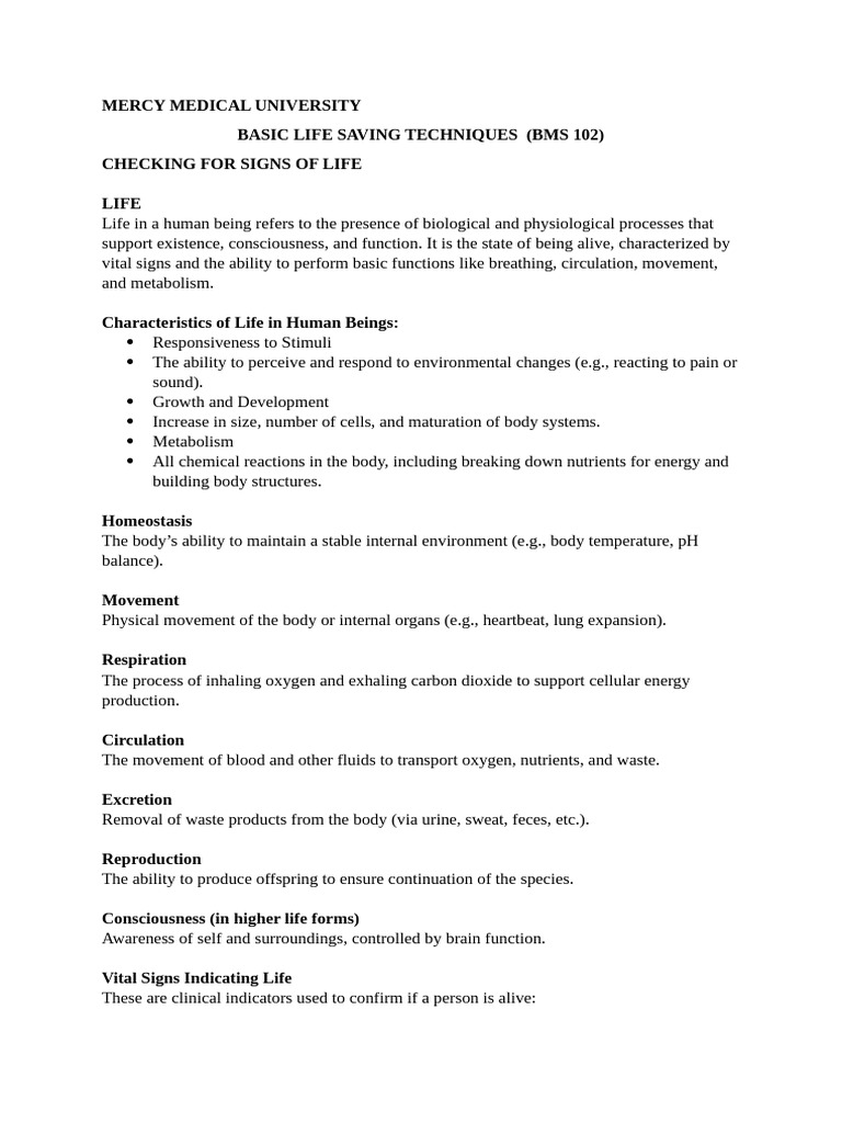 Basic Life-Saving Techniques Mercy Medical | PDF | Cardiopulmonary ...