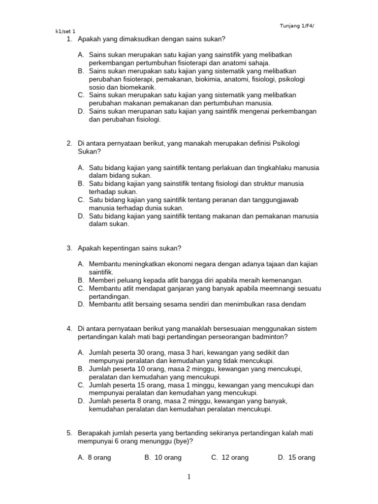 Tunjang 1 (Modul A - Obj) | PDF