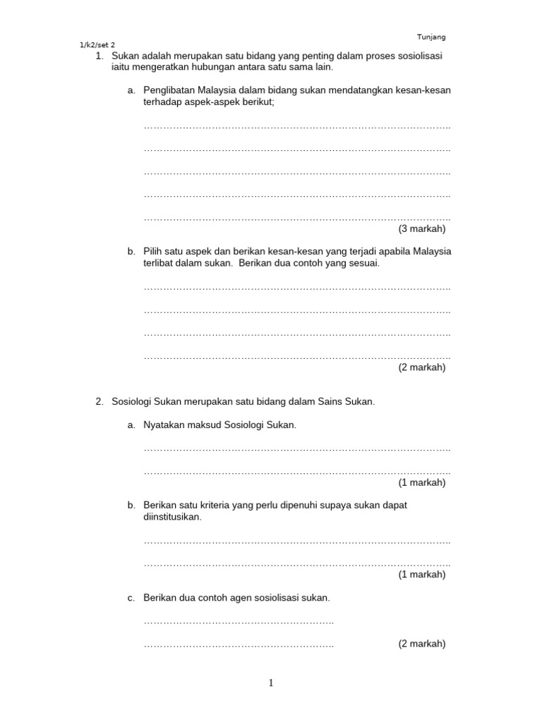 Tunjang 1 (Modul B - STR) | PDF