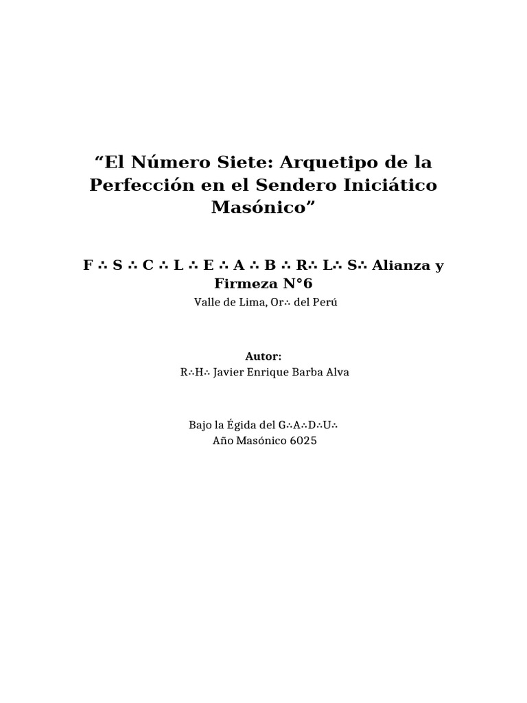 El Numero 7 Arquetipo de La Perfeccion | PDF | Masonería