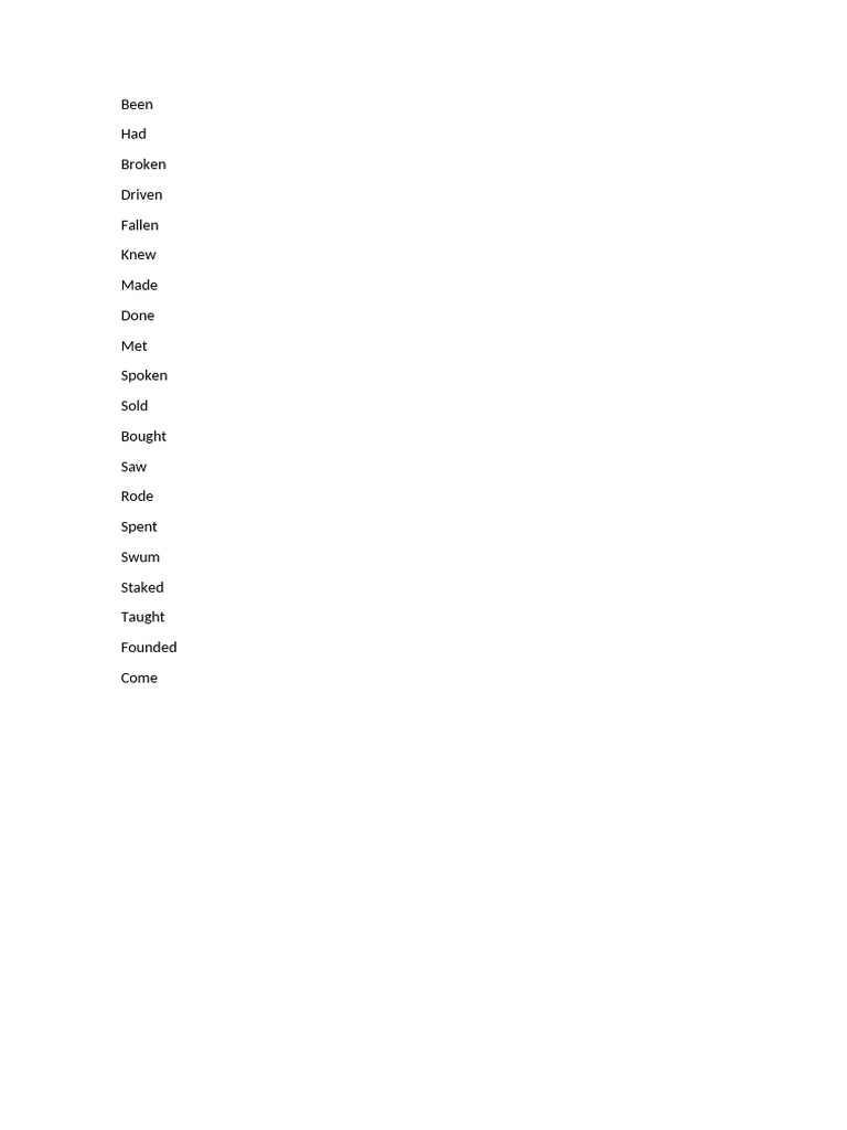 Pasado Participio | PDF