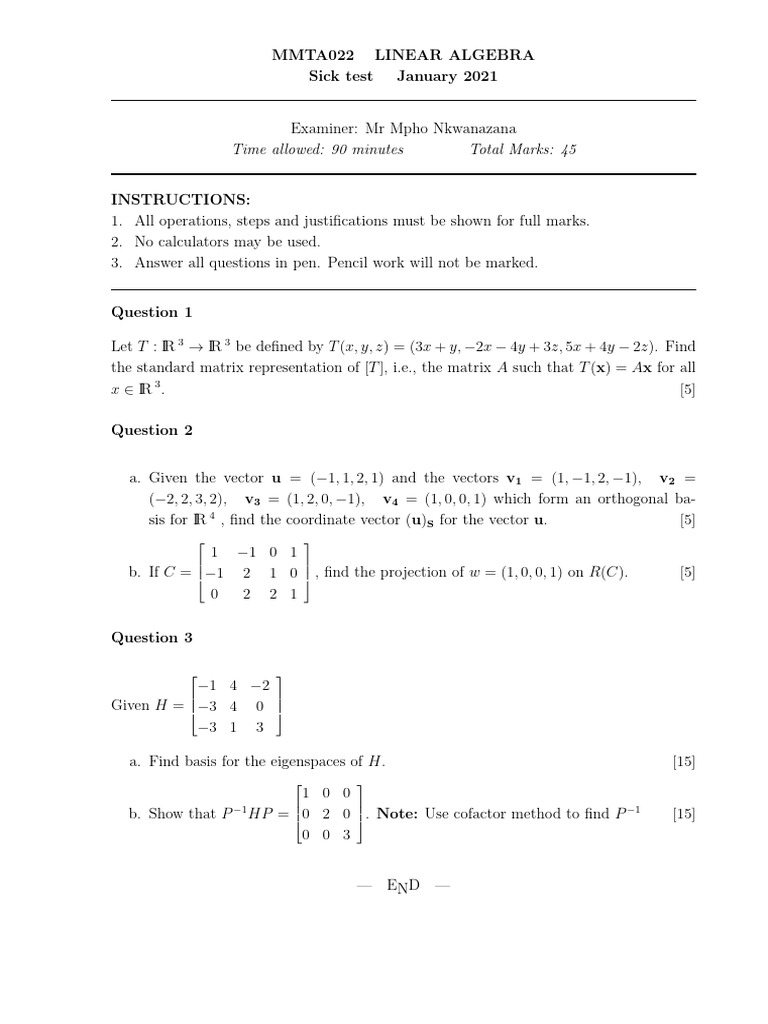 MATA022 Sick - Test 2021 | PDF