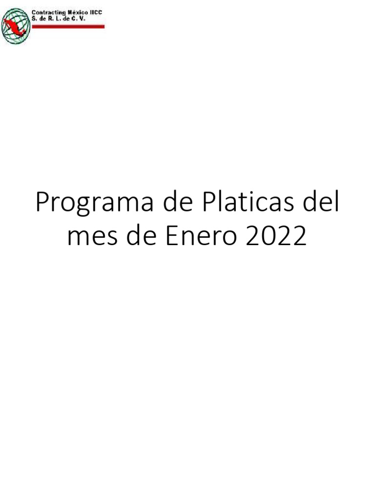 Programa de Platicas Del Mes de Enero 2022 | PDF | Dolor lumbar | Quemar